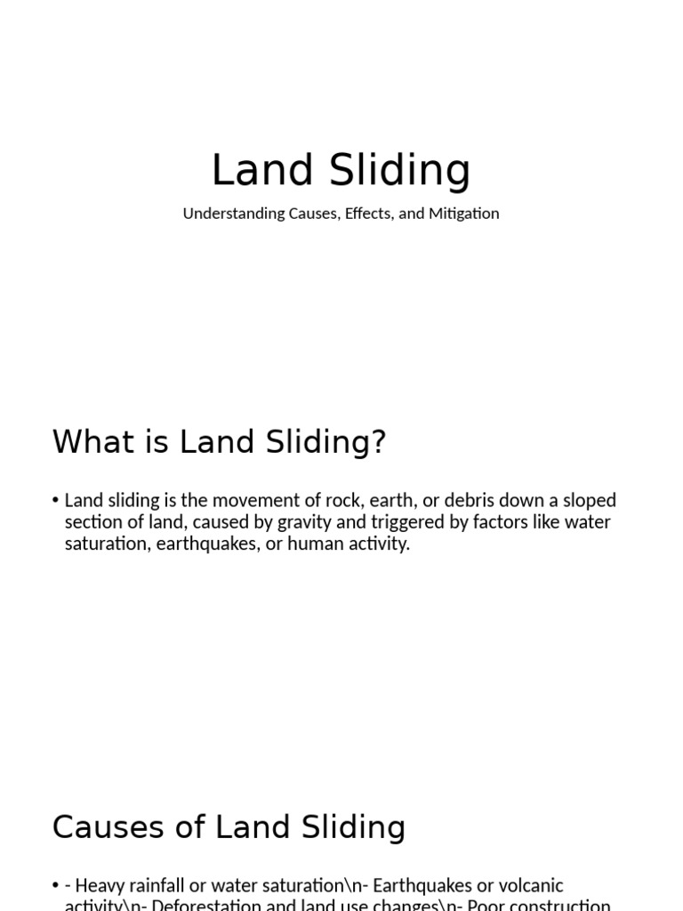 Land Sliding Presentation | PDF