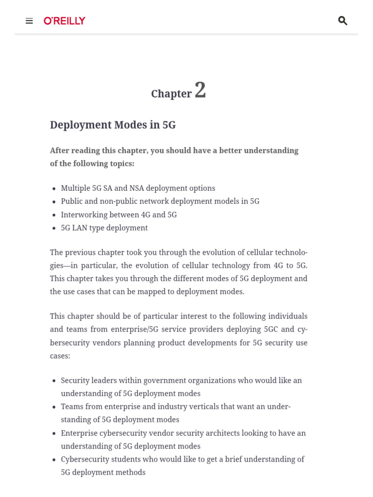 Chapter 2 - Deployment Modes in 5G - Securing 5G and Evolving Architectures | PDF | Cloud ...