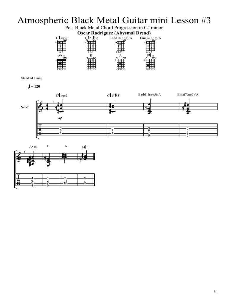 Atmospheric Black Metal Guitar Mini Lesson #3: Post Black Metal Chord ...