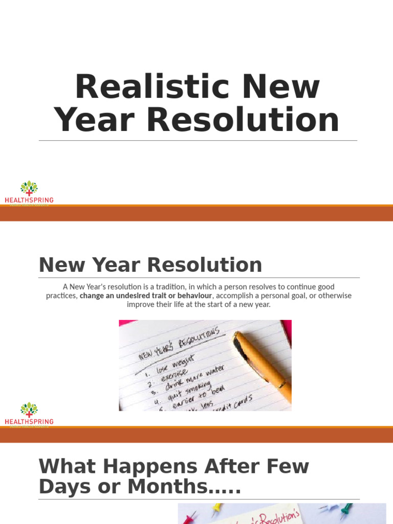 Realistic New Year Resolutions | PDF