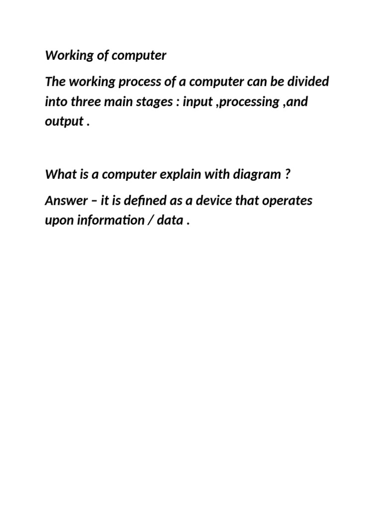 Working of Computer | PDF