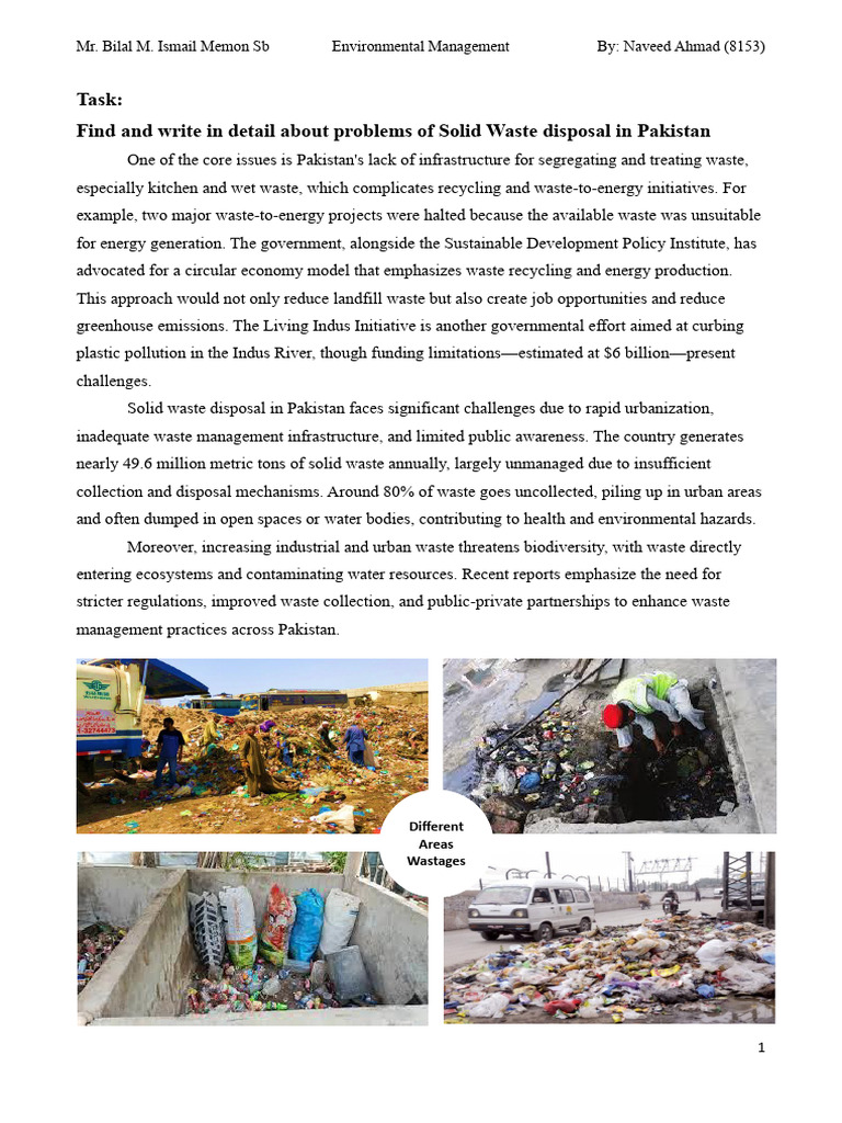 Env Manag Assignment 01 Naveed 8153 | PDF | Waste Management | Waste