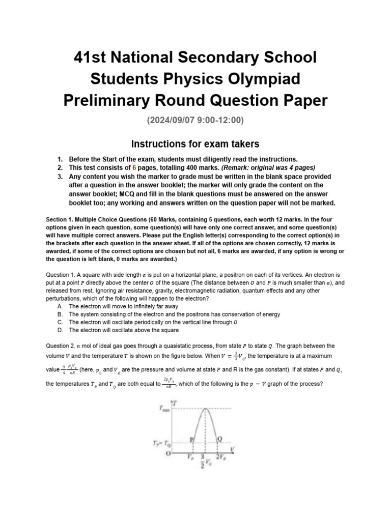 2024 41th CPhO Heat | PDF | Electron | Force