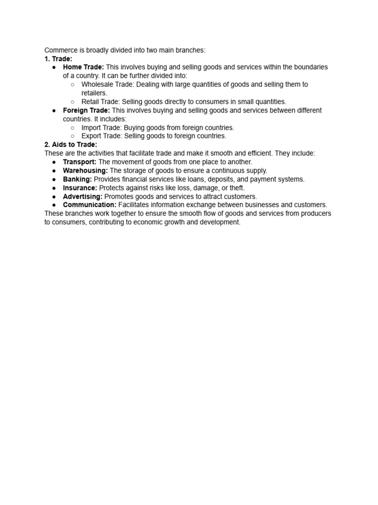 Branches of Commerce | PDF