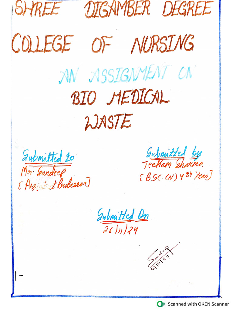 Biomedical Waste Assignment | PDF