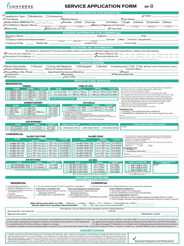Application-Form Front and Back | PDF