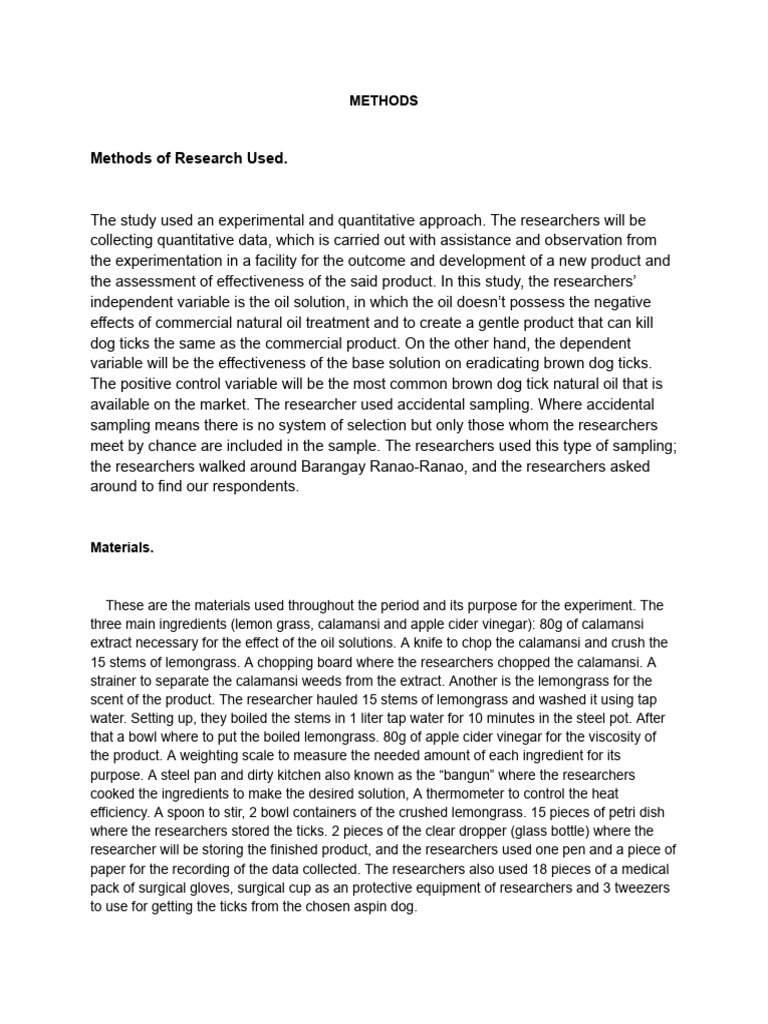 METHODOLOGY | PDF | Experiment | Coconut
