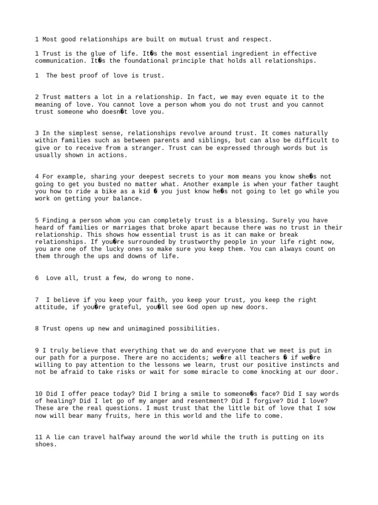 The Importance of Trust in Relationships | PDF | Love