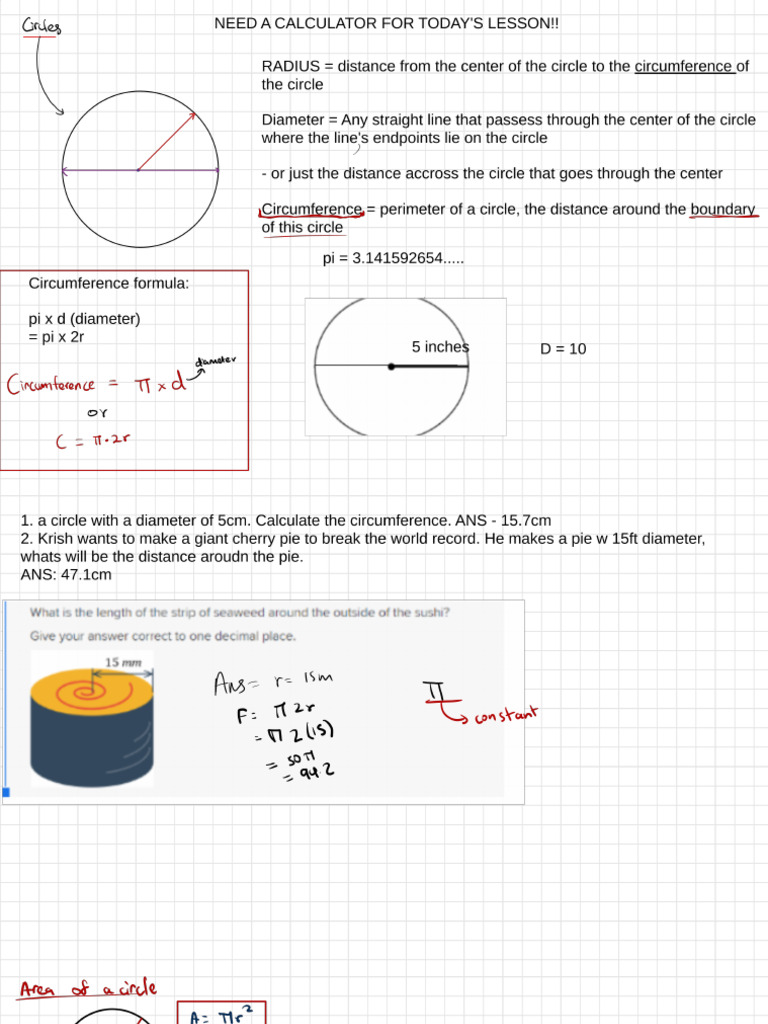 Circles & Cylinders | PDF