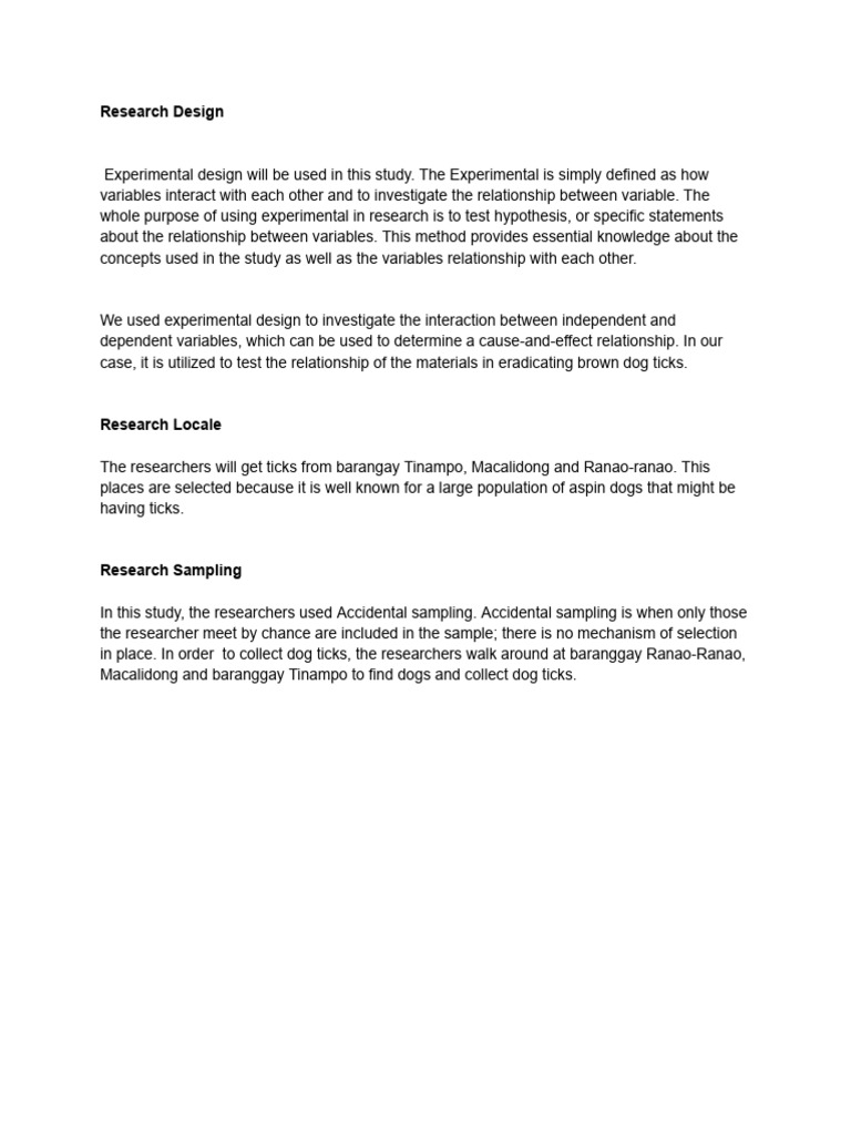 Research Design Locale Sampling | PDF