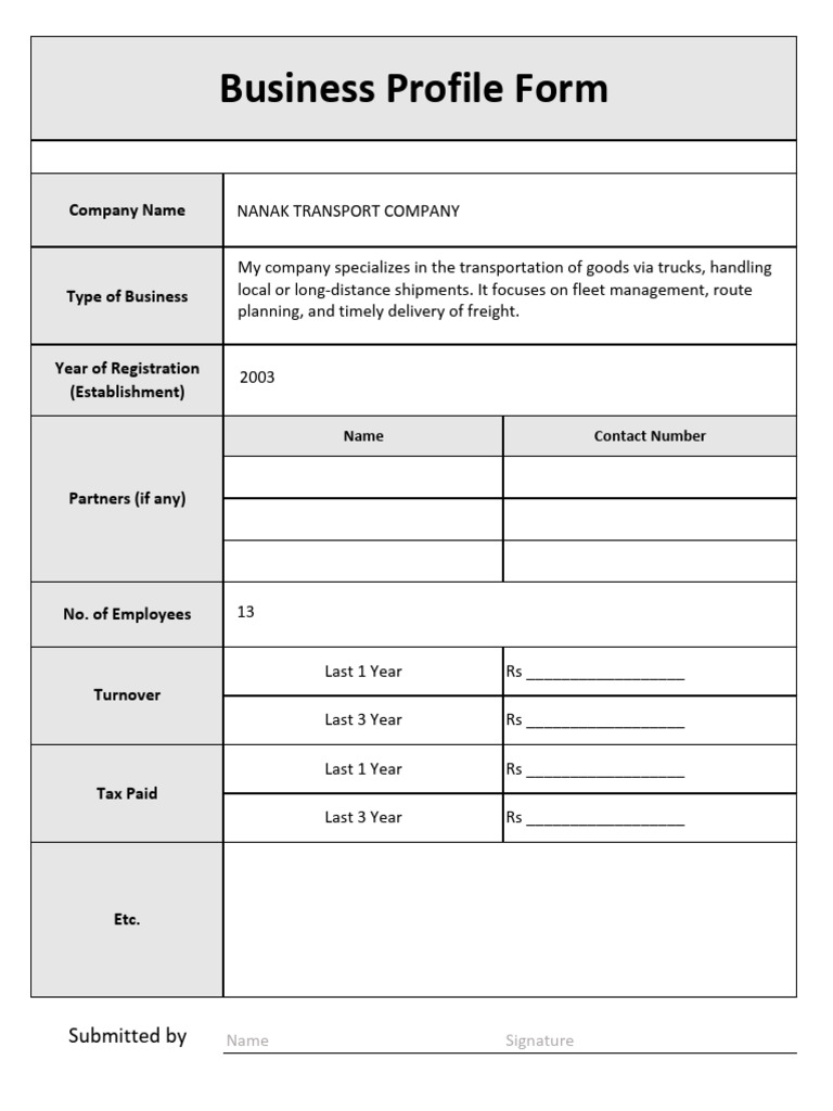 Busines Profile | PDF