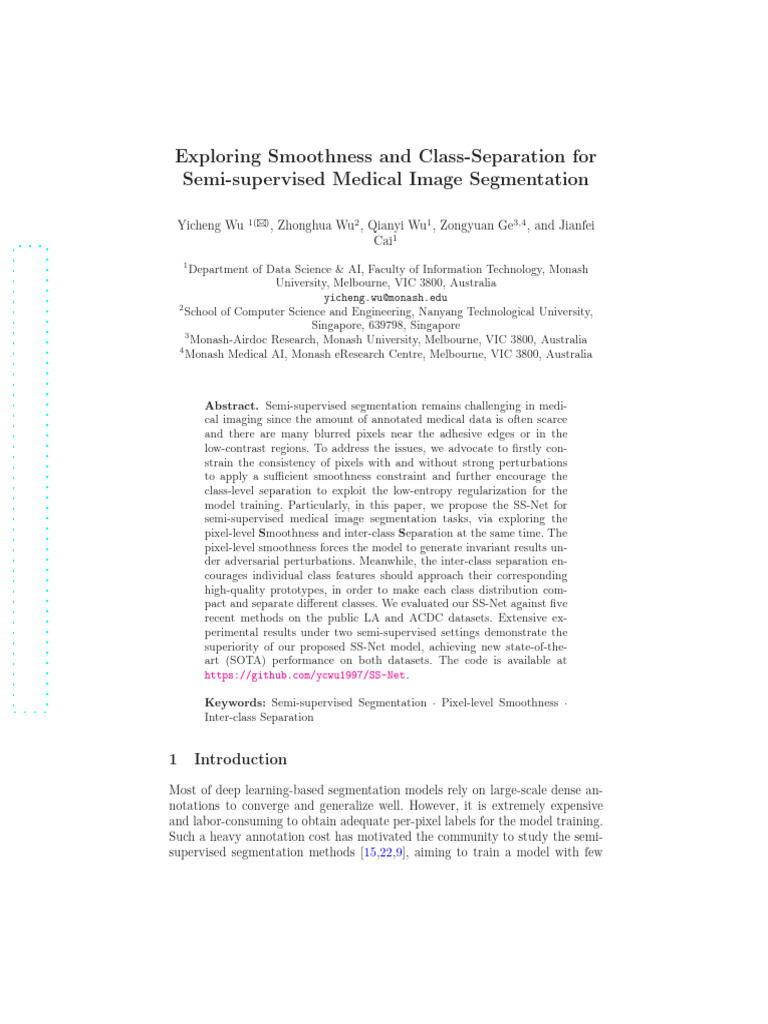 Exploring Smoothness and Class-Separation For Semi-Supervised Medical ...