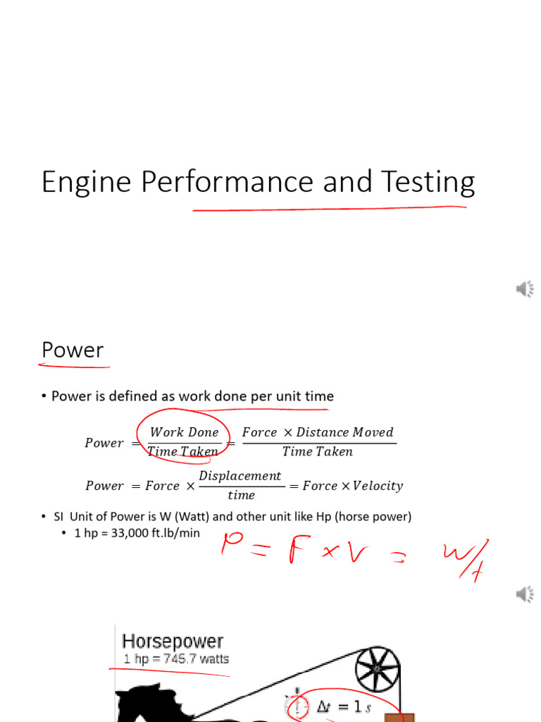 Lecture 3 Engine Performance and testing final | PDF | Power (Physics ...