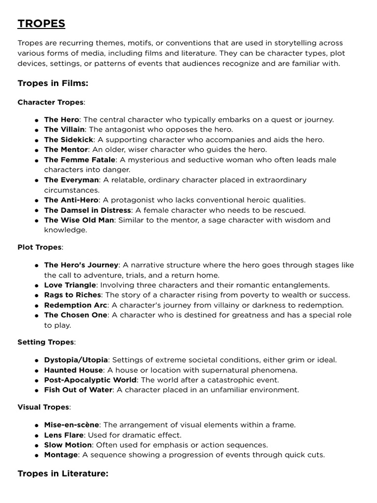 Key Tropes in Literature and Film | PDF | Thriller (Genre)