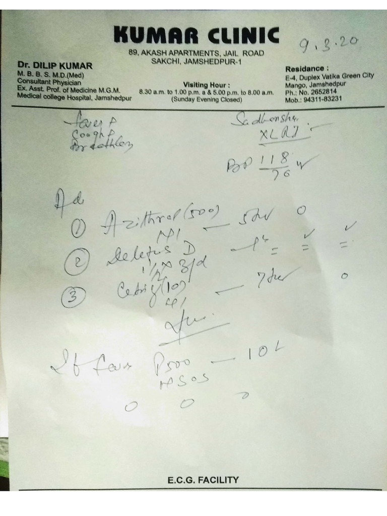 Dr. Dilip prescription check | PDF