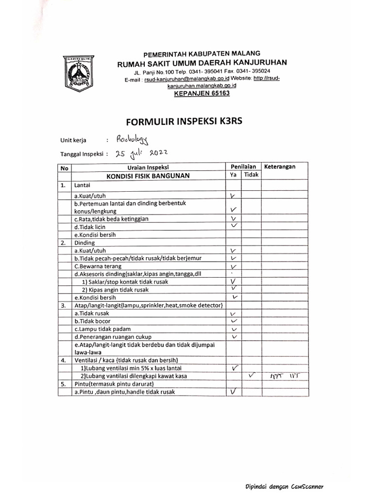 Inspeksi K3RS Radiology-1-4 | PDF