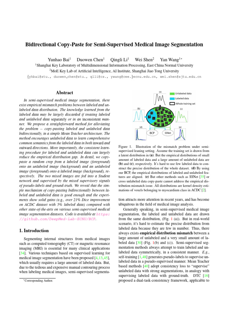 15 Bidirectional Copy Paste For Semi Supervised Medical Image Segmentation Pdf Image
