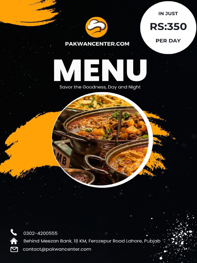 Pakwan Restaurant Weekly Menu | PDF
