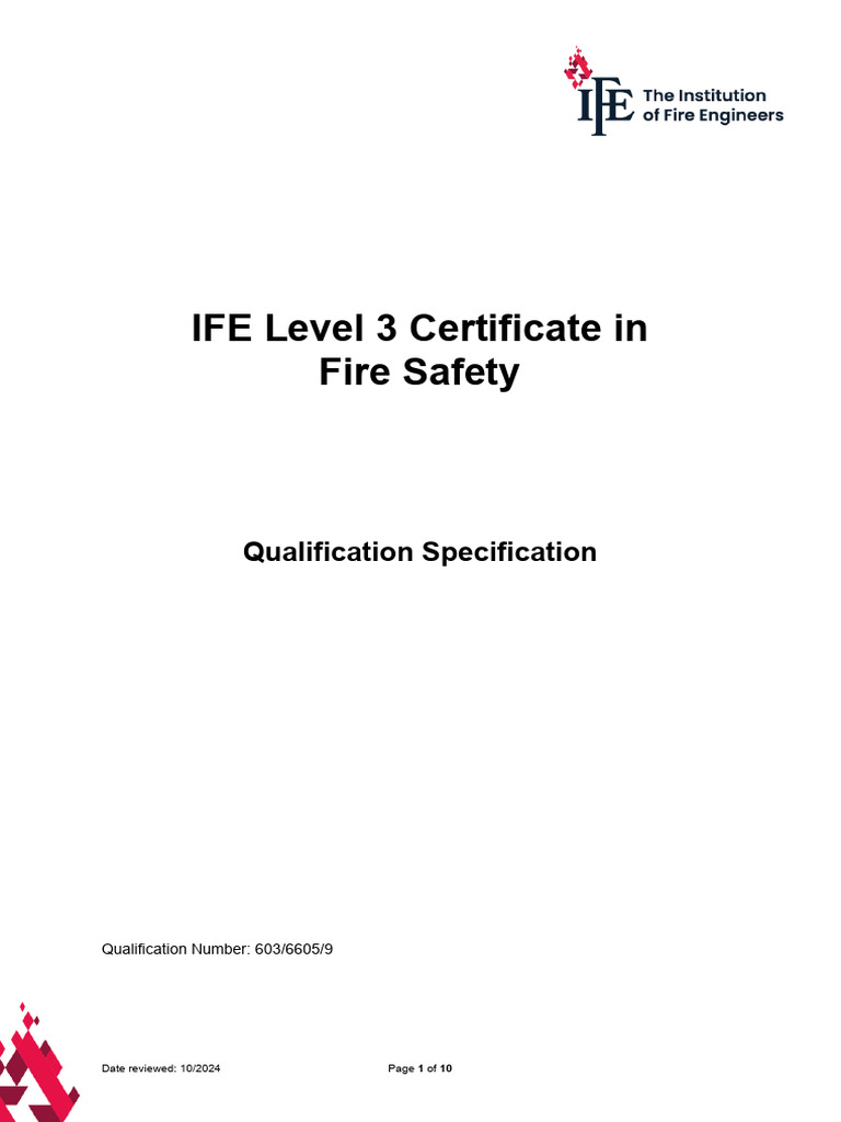 IFE Level 3 Certificate in Fire Safety Syllabus | PDF | Educational ...