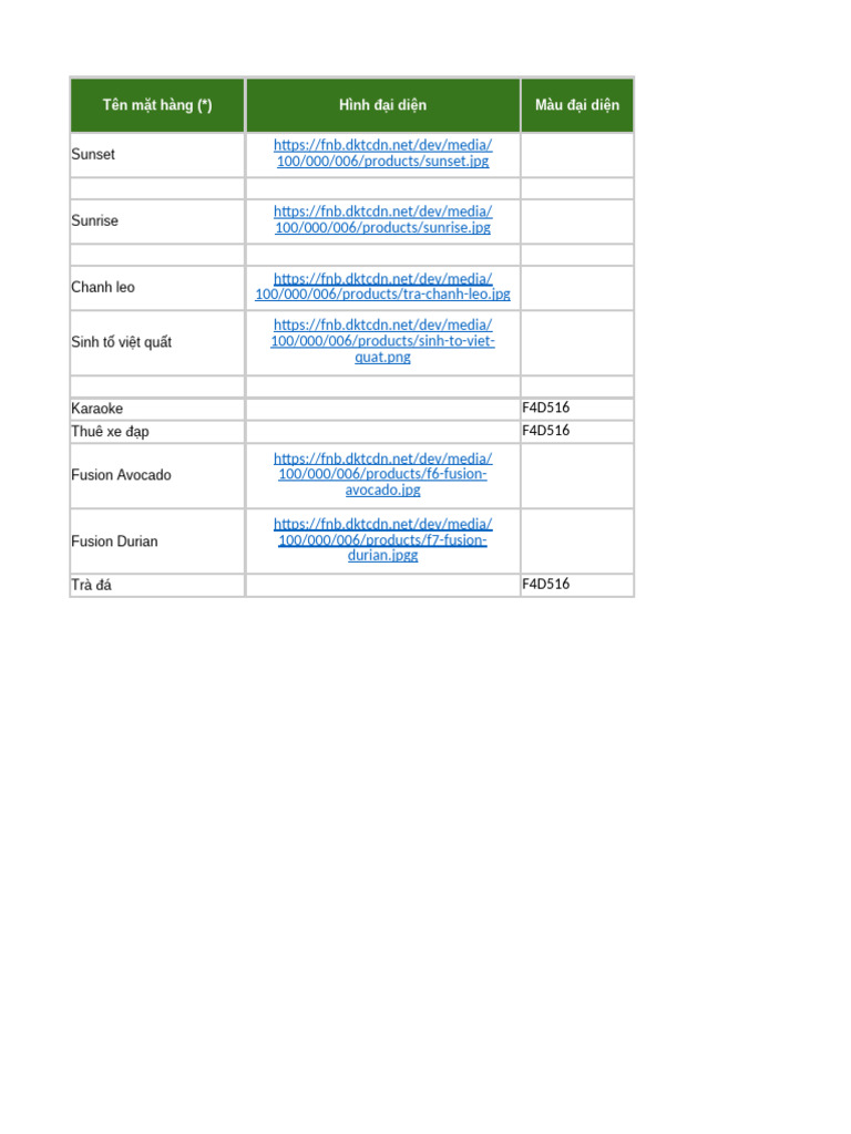 Xuat File Mau Danh Sach Mat Hang | PDF