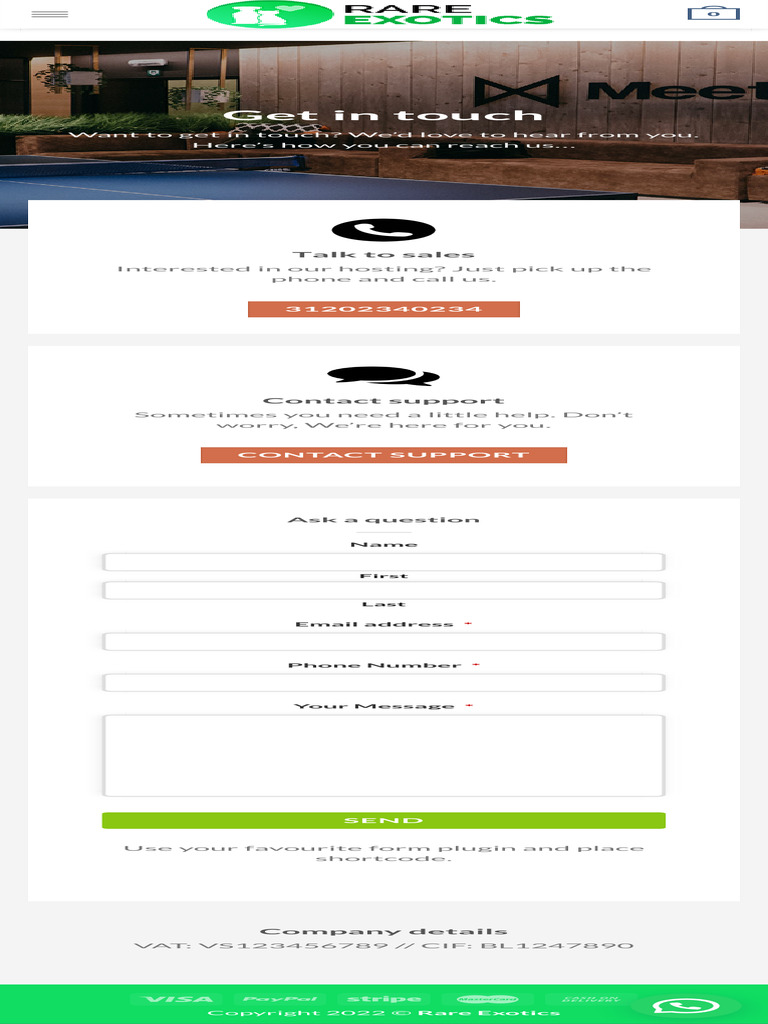 Contact - Rare Exotics | PDF