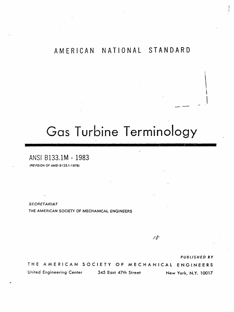 ANSI B133.1M-1983 Gas Turbine Terminology (OCR) | PDF | Business Law ...