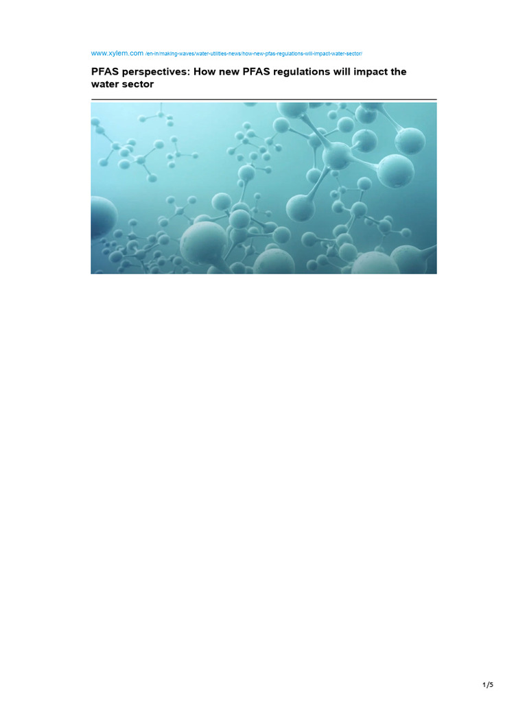 PFAS Perspectives How New PFAS Regulations Will Impact The Water Sector-1 | PDF | Drinking Water ...