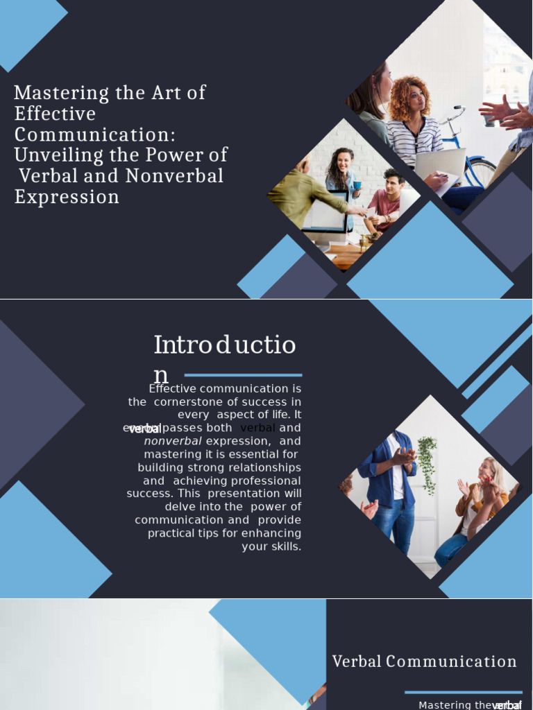 Verbal and Non Verbal Communication (1) | PDF