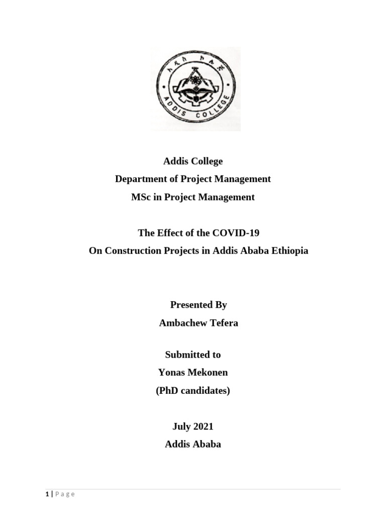 Finalpaper Ambachew F 1 One Pdf Economies