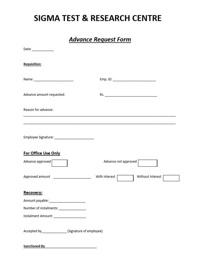 Advance Request Form | PDF