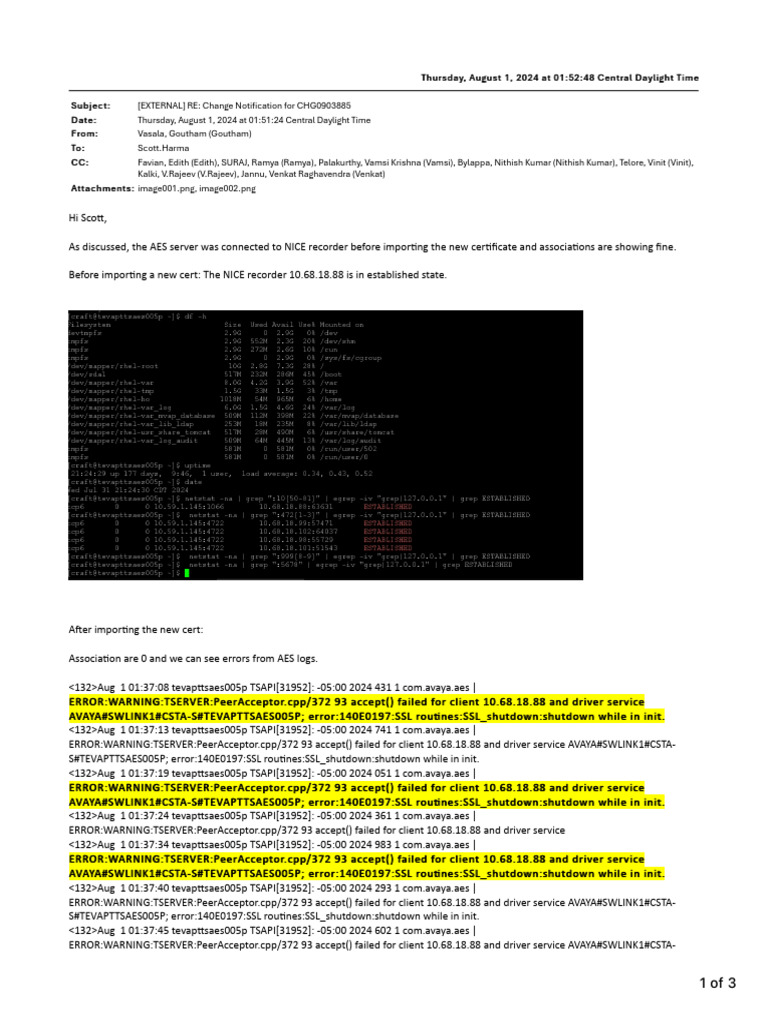 Errors On AES Server | PDF | Network Architecture | Telecommunications