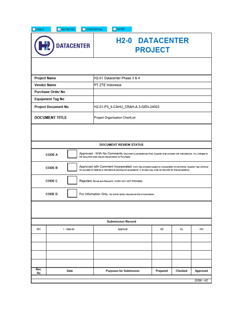H2 01 P3 - 4 CAHU - CRAH A.3 GEN 24003 Project Organization ChartList ...