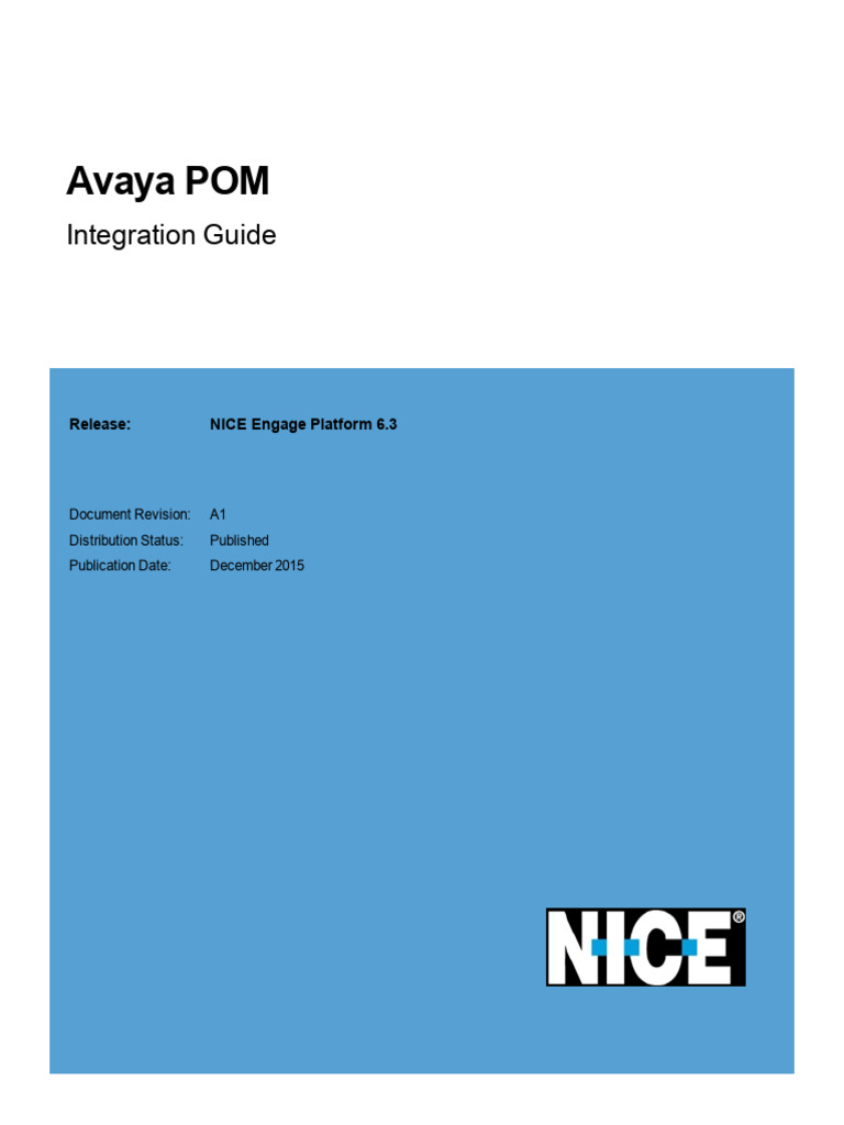 Avaya POM Connectivity Guide - Engage 6.x | PDF | Voice Over Ip | Call ...
