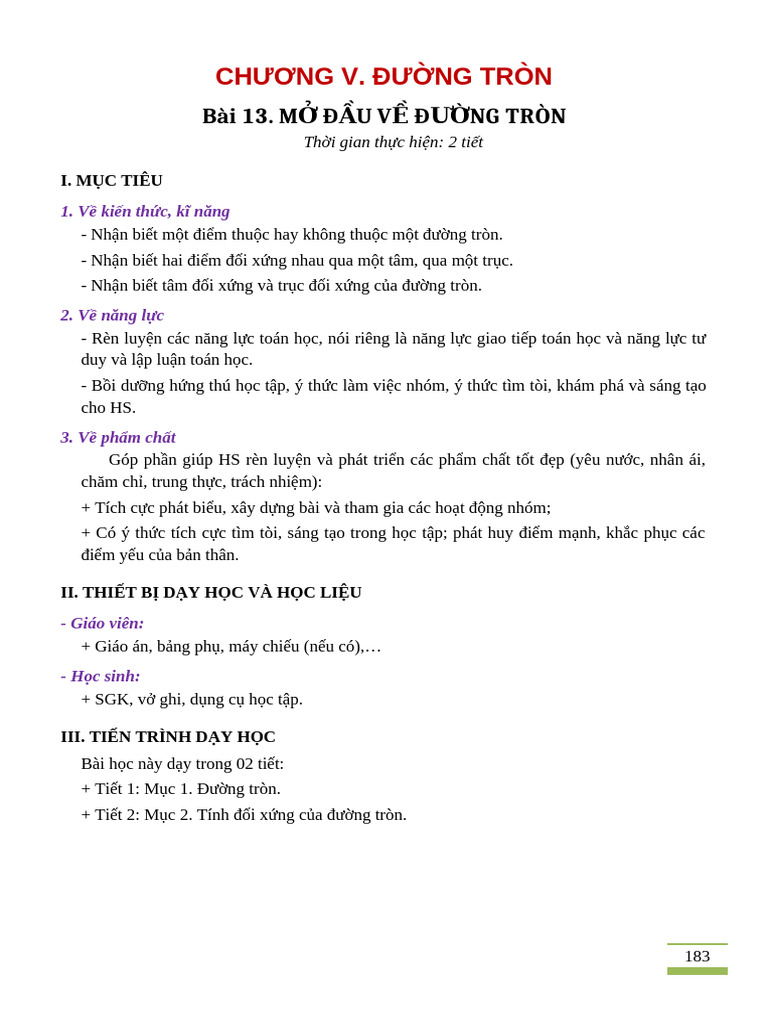 KHBD-Toan 9 - Chương 5.thu | PDF