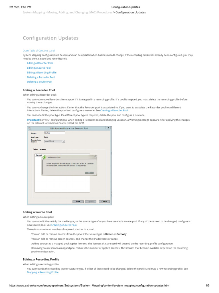 System-Mapping - Configuration Updates | PDF | Telecommunications ...