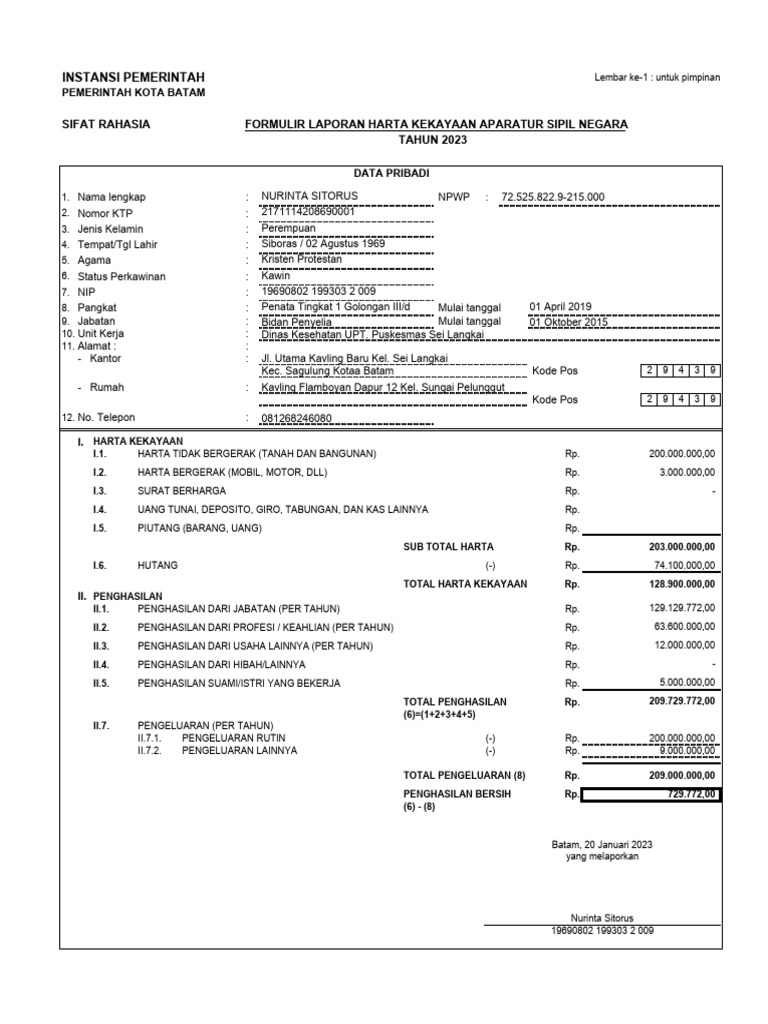 Formulir - Lhkasn | PDF