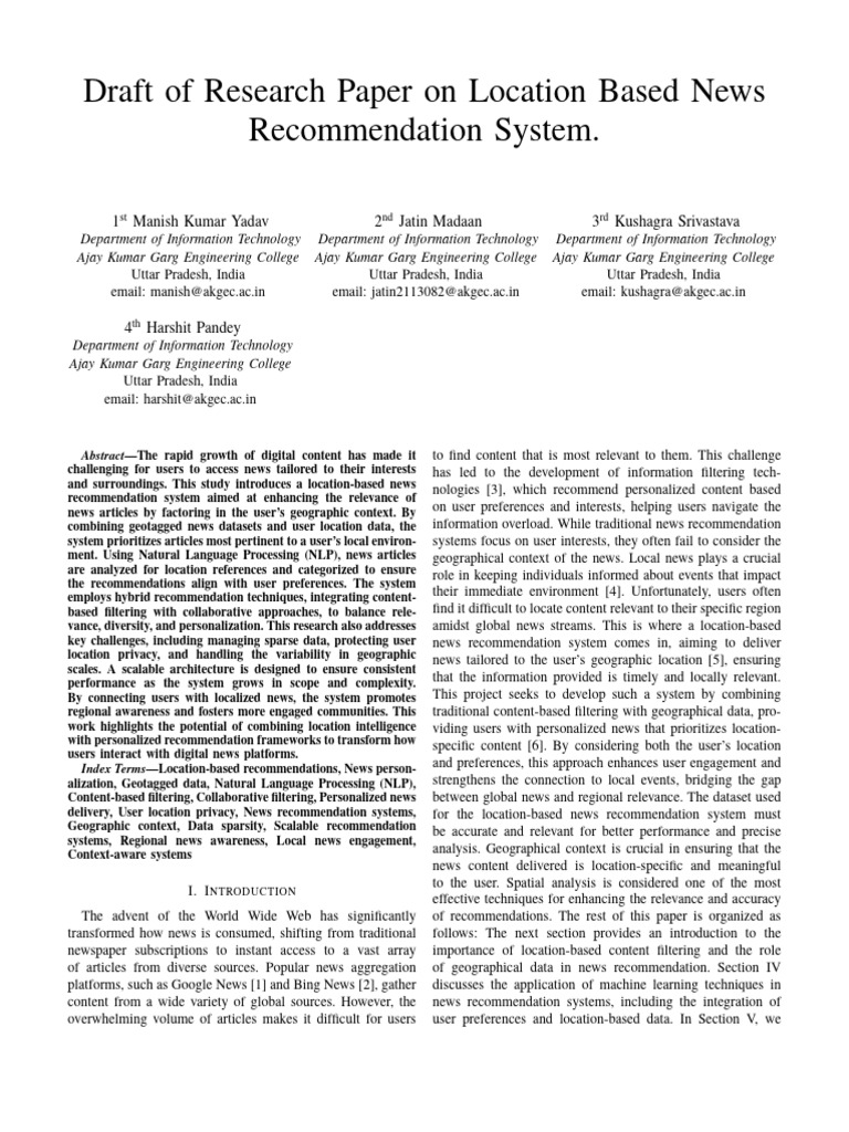 IEEE Conference Template Location Based NRS | PDF | Support Vector ...