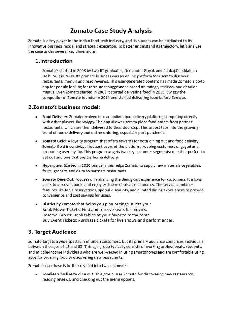 Zomato case study | PDF | Business | Business Economics