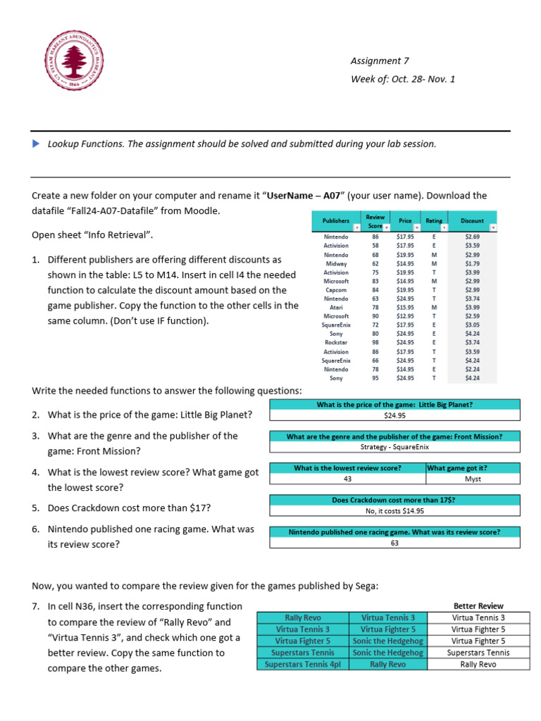 Fall24 A07 Instructions | PDF | Video Game Consoles | Video Game Development Companies