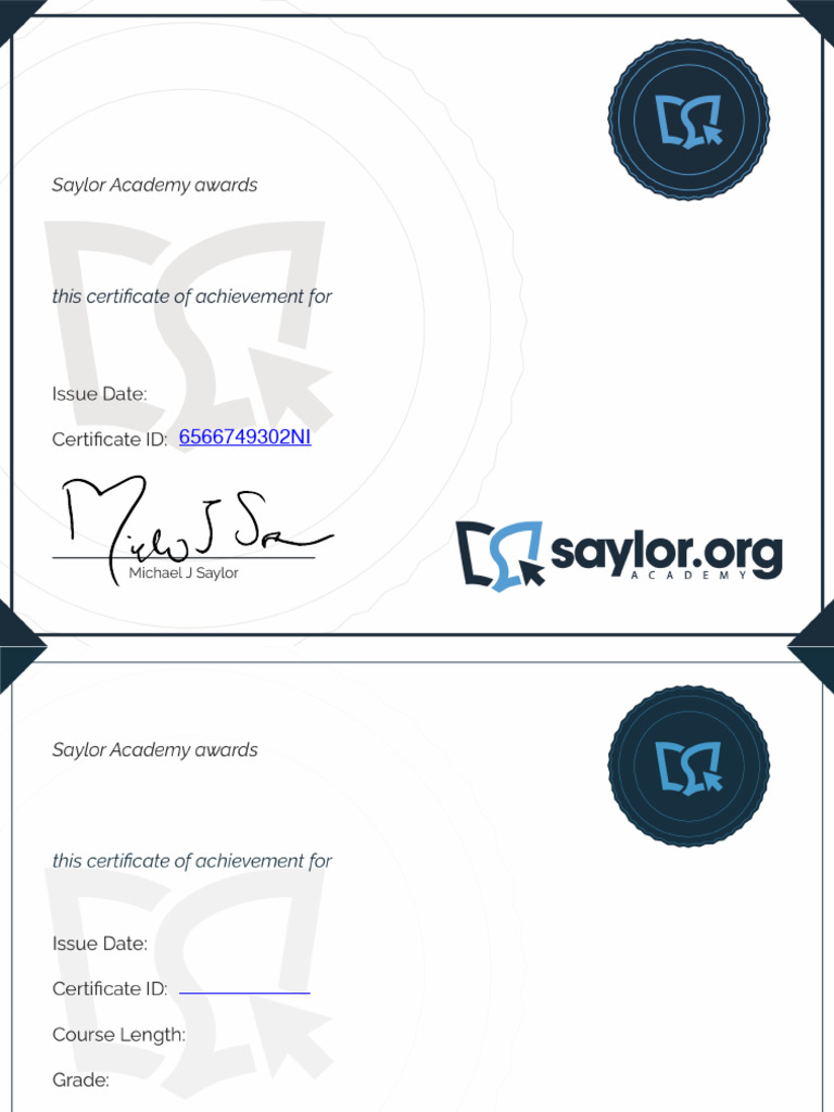 Sertifikasi Saylor | PDF