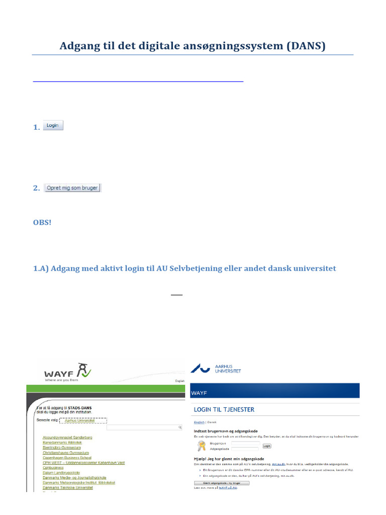 Vejledning Til Login Til Det Digitale Ansoegningssystem | PDF