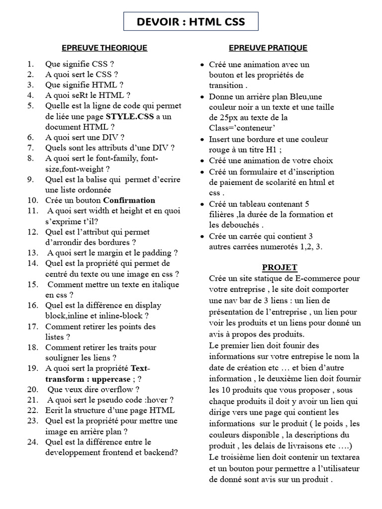 Devoir | PDF | Html | Échecs