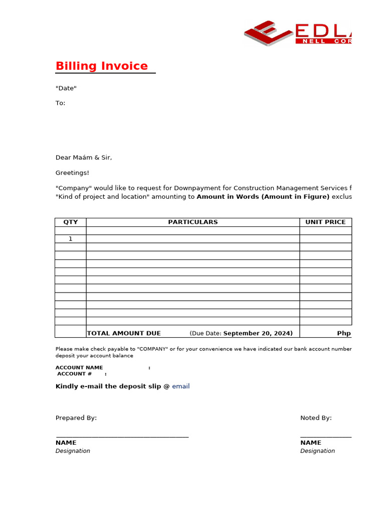 Billing Invoice Template | PDF | Money