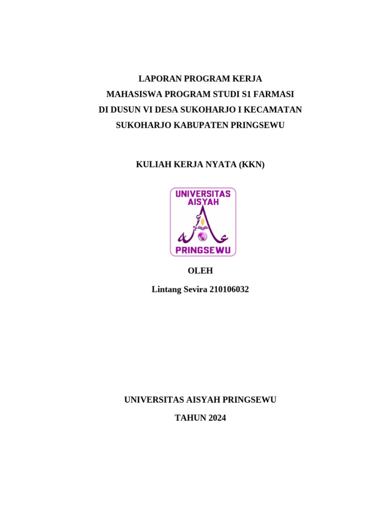 Laporan Program Kerja Individu | PDF
