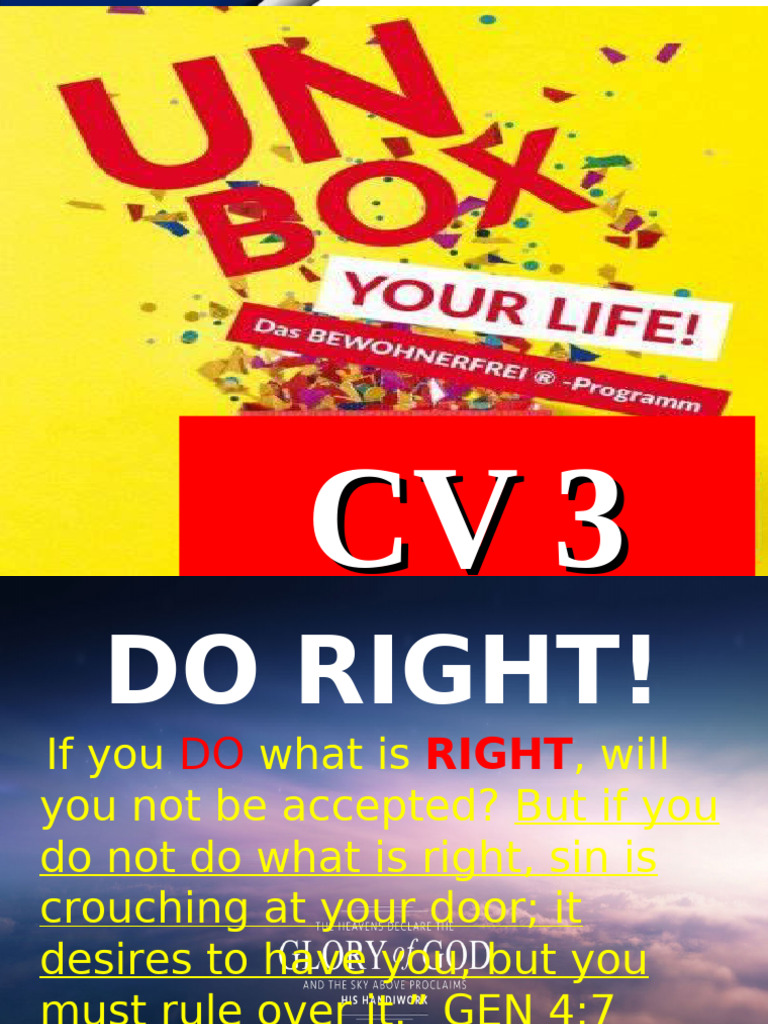 Cv3 Unboxing Your Life Module 2 | PDF | Sin | Born Again