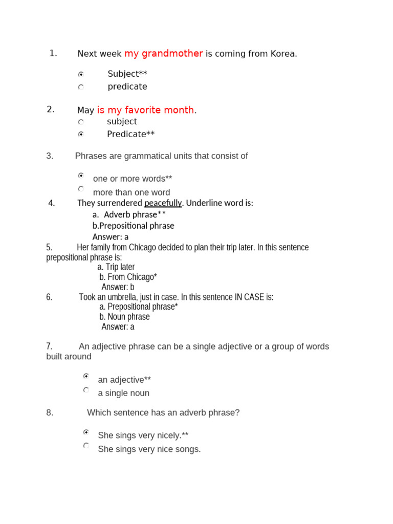 Subject and Predicate Thesis | PDF | Adverb | Adjective