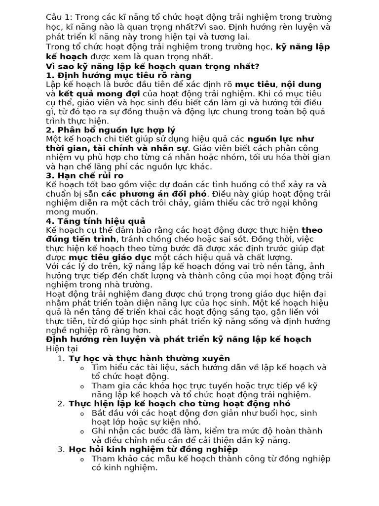 ÔN THI HOTAJ ĐỘNG TRẢI NGHIỆM | PDF