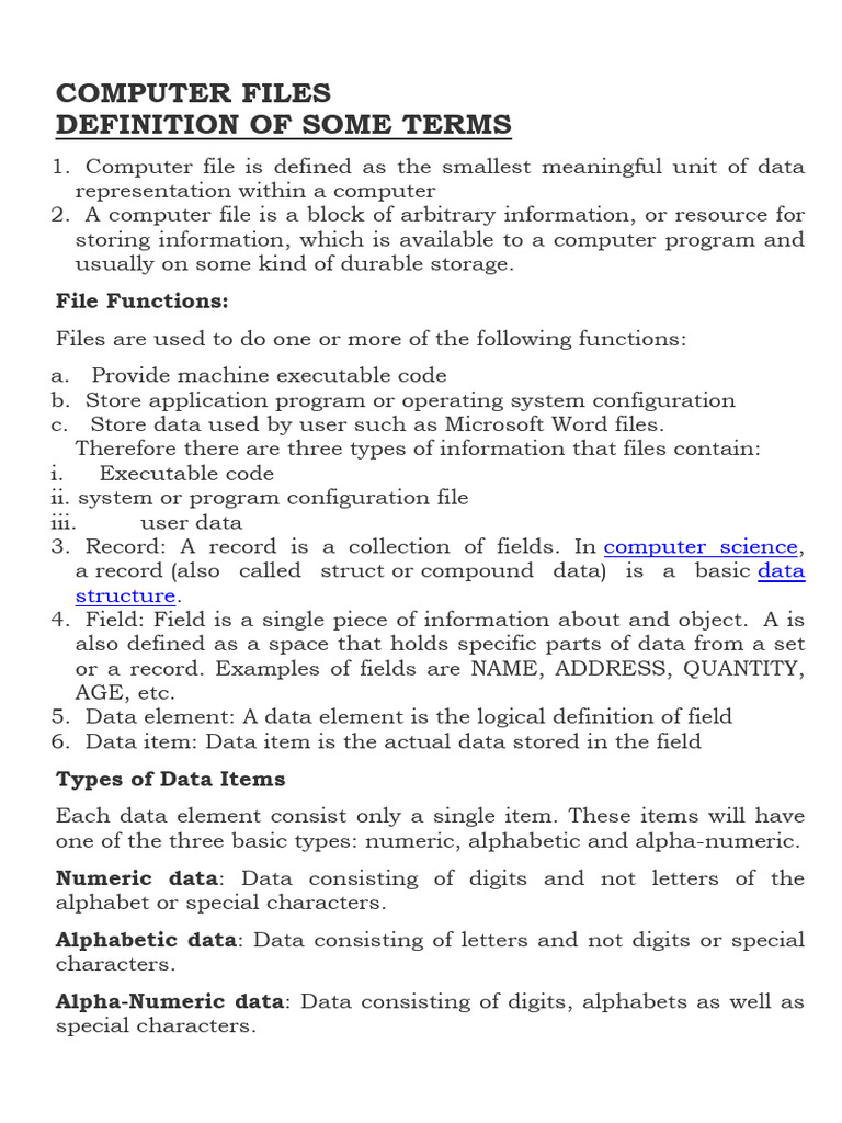 5843 - Computer Note For SS2 On Concept of Computer File 2024 | PDF | Computer File | Computer ...