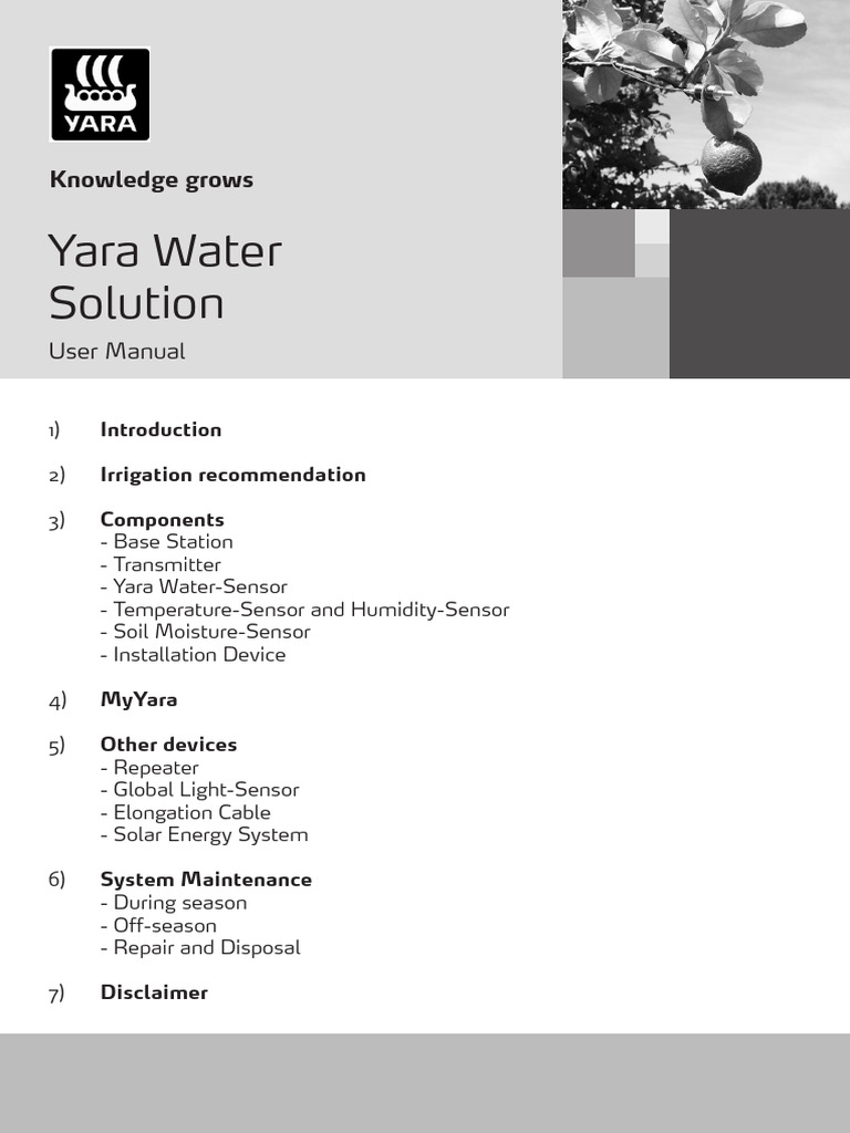 2017-03-01-yara-water-solution-user-manual-en | PDF | Power Supply ...