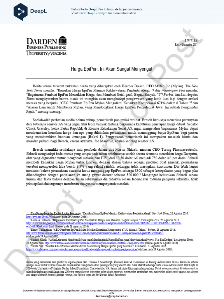 Kontroversi Kenaikan Harga EpiPen | PDF